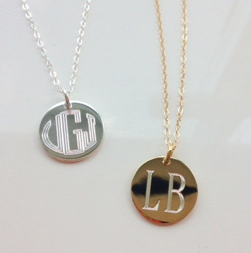 18mm Sterling Silver Engraved Disc